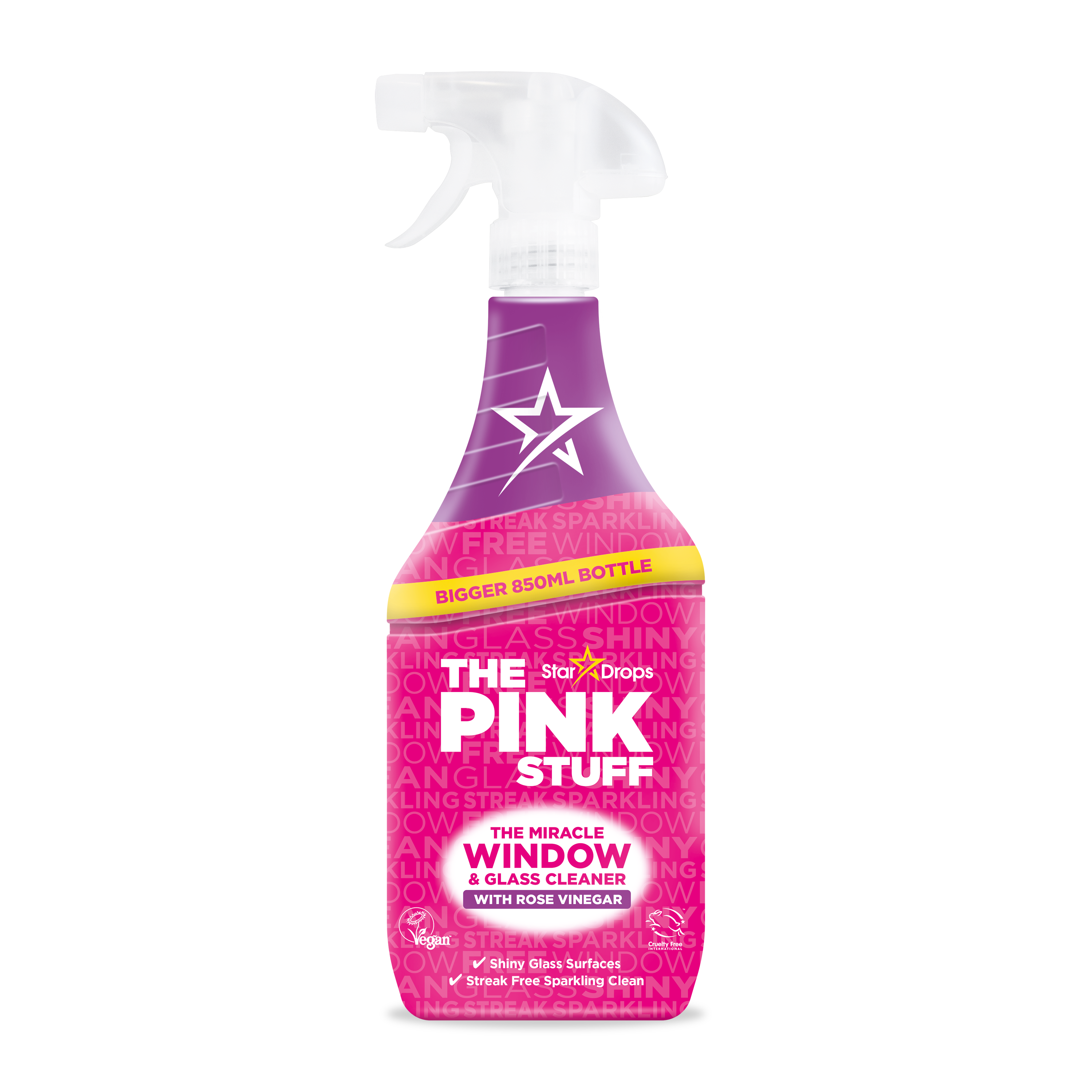 Window & Glass Cleaner With Rose Vinegar - The Pink Stuff